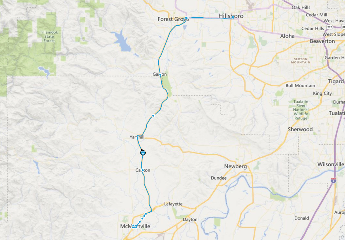 ROUTE 33 McMinnville to Hillsboro - Northbound - Yamhill County Transit